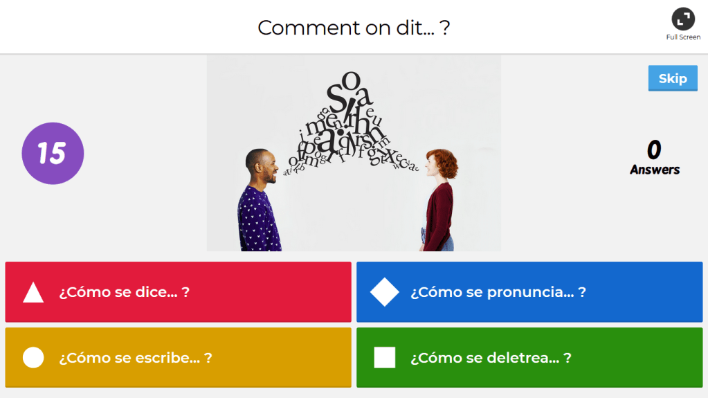 Réviser le Français basique grâce à Kahoot – Profesor Plans. ¡Una vida ...